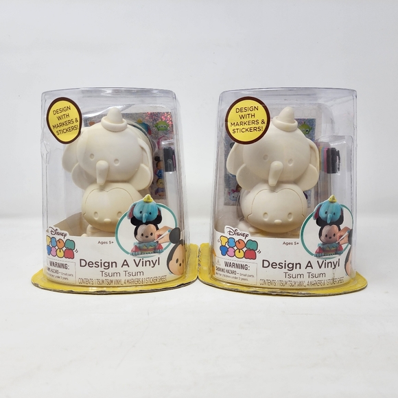 Disney | Other | Lot Of 2 Disney Tsum Tsum Design A Vinyl Dumbo Mickey Mouse New Coloring Diy ...